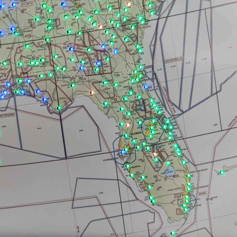 Full USA Metar Map with 1852 LEDs – pilotMap