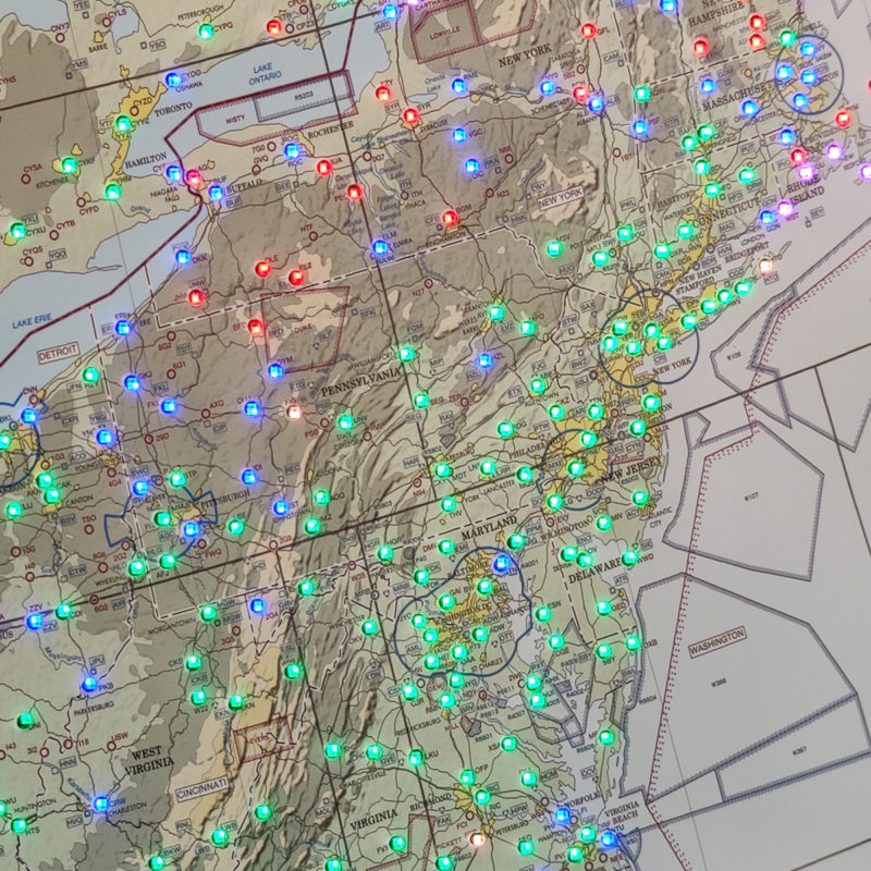 Full USA Metar Map with 1852 LEDs – pilotMap