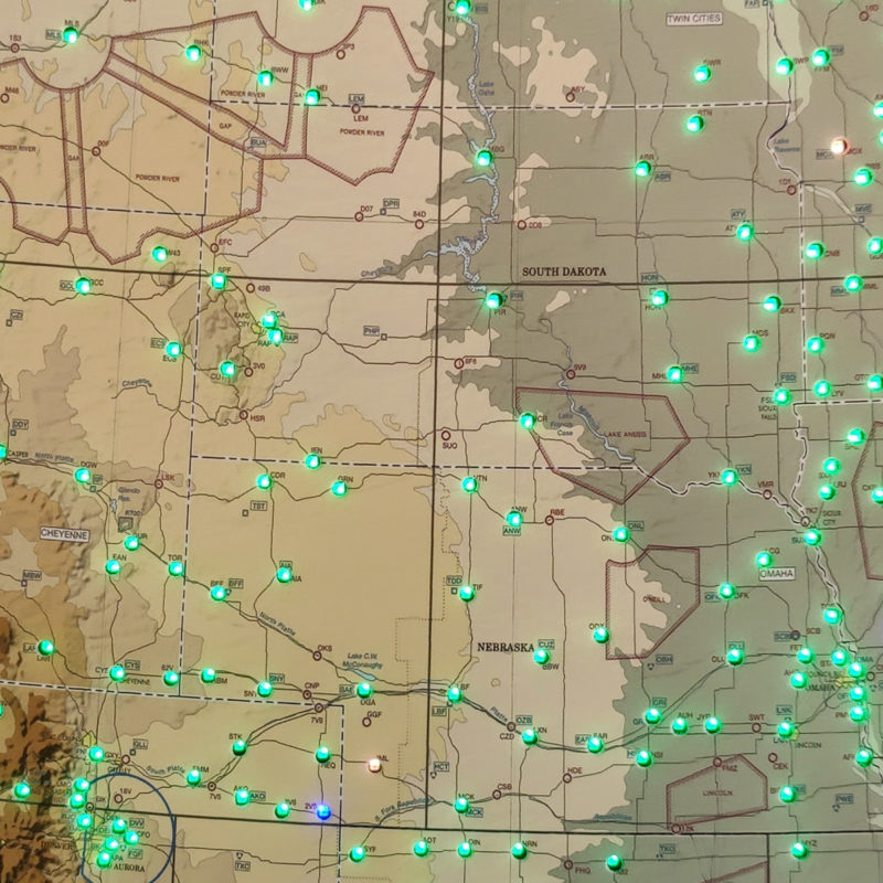 Full USA Metar Map with 1852 LEDs – pilotMap