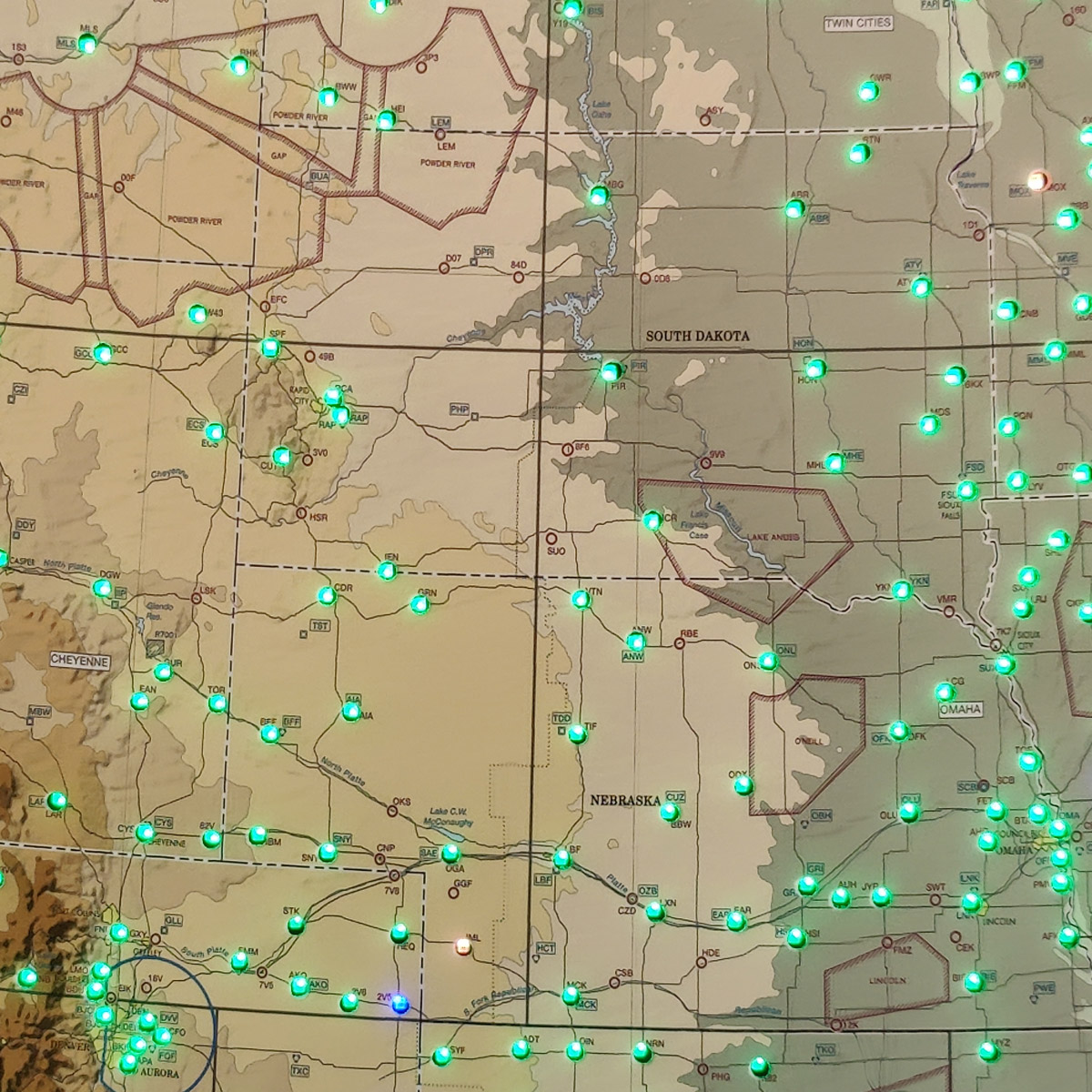 Full USA Metar Map with 1852 LEDs – pilotMap