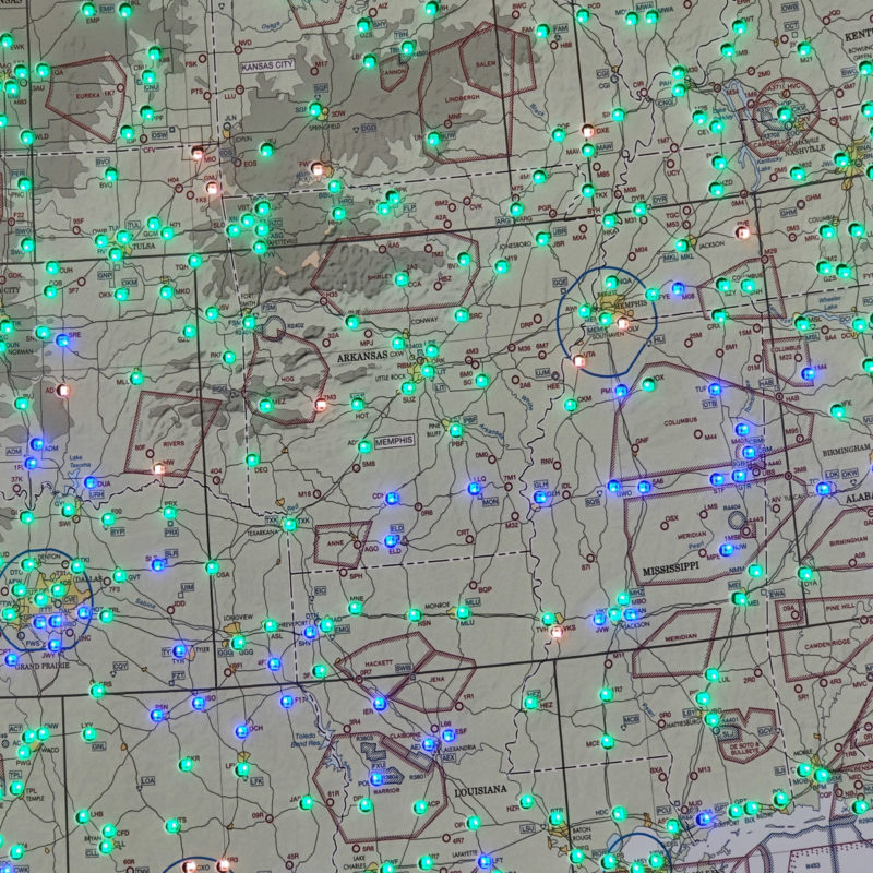 Full USA Metar Map with 1852 LEDs – pilotMap