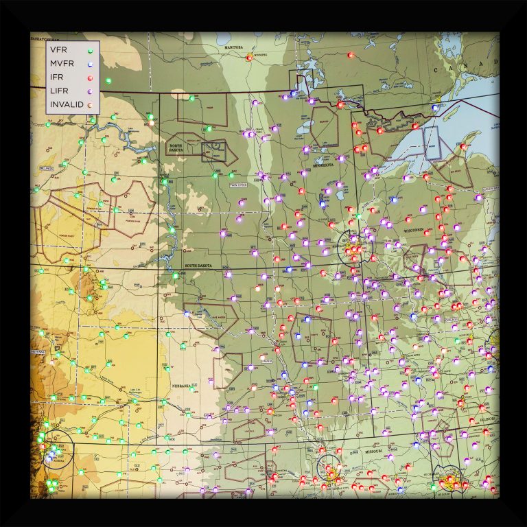 Full USA Metar Map with 1852 LEDs – pilotMap