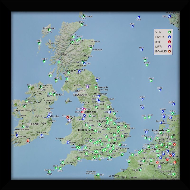 Full USA Metar Map with 1852 LEDs | pilotMap